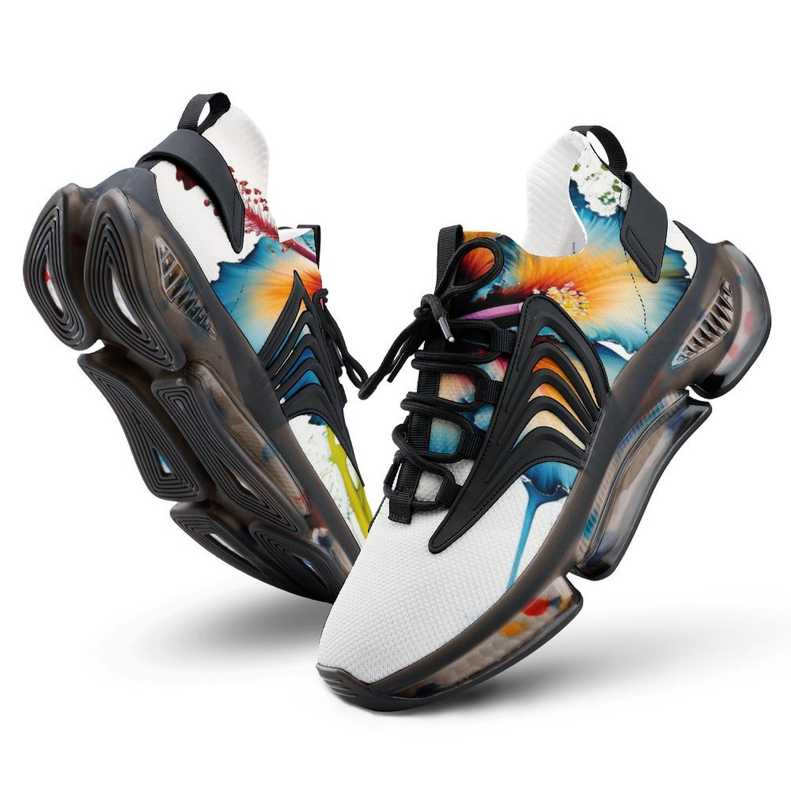 Abstract Floral Drip Art Walking Shoes for Men Woman Lightweight Tennis ...