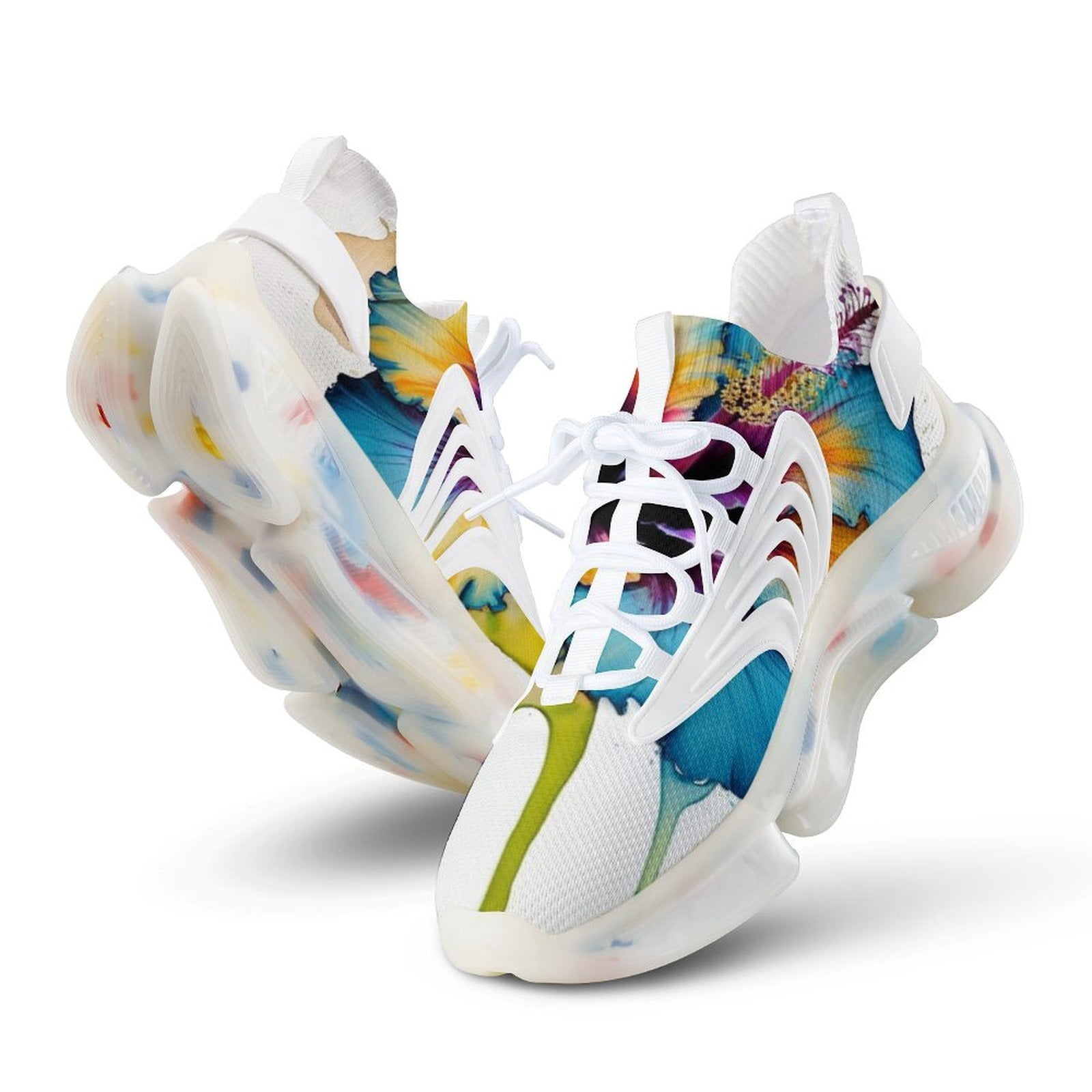 Abstract Floral Drip Art Walking Shoes for Men Woman Lightweight Tennis ...