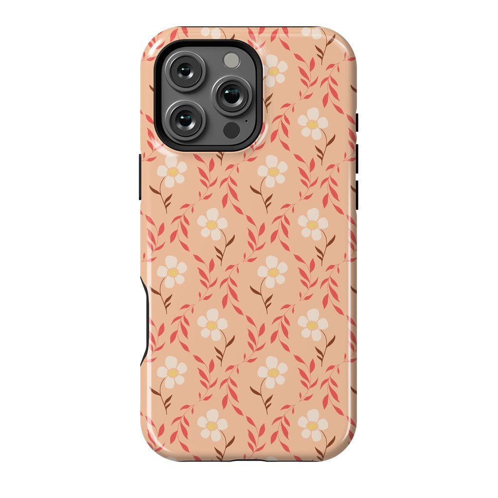 Abstract Floral Effloresce Peach Phone Case for iPhone 11 12 13 14 15 ...