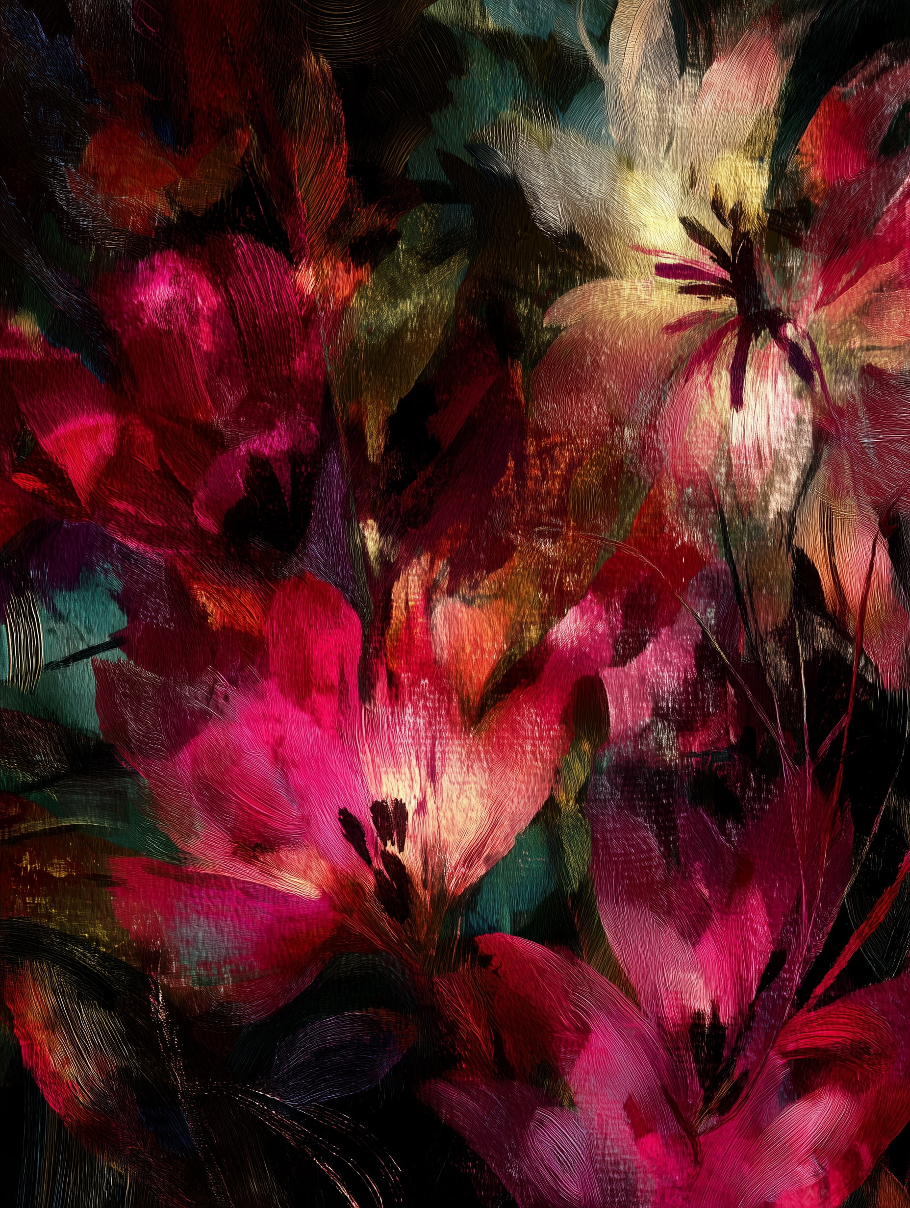 Abstract Floral Expressionist Poster – Passion in Bloom | Great Gift ...