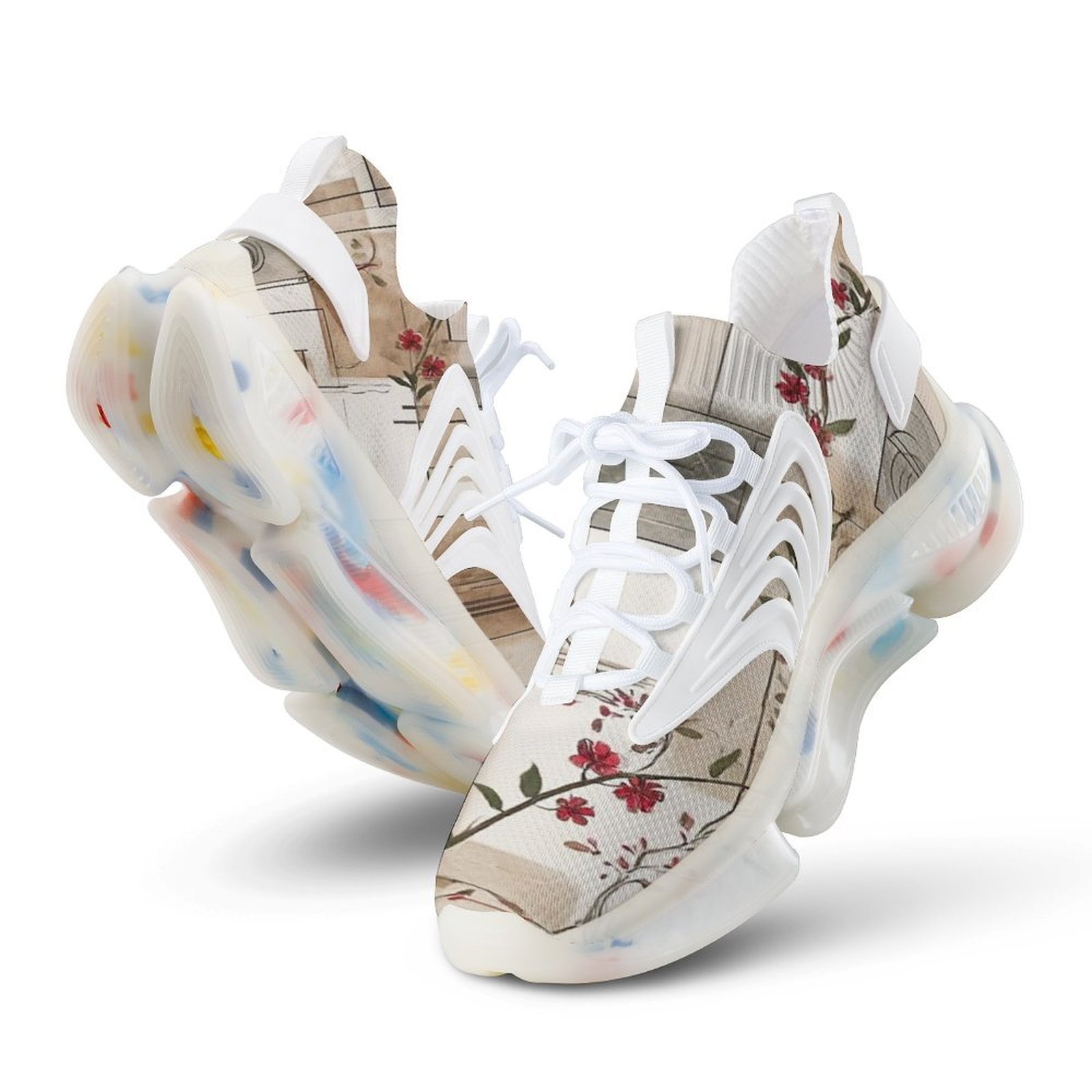 Abstract Floral Geometric Design Walking Shoes for Men Woman ...