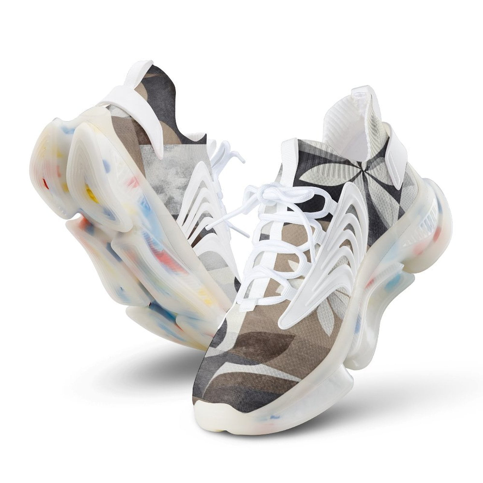 Abstract Floral Geometric Design Walking Shoes for Men Woman ...