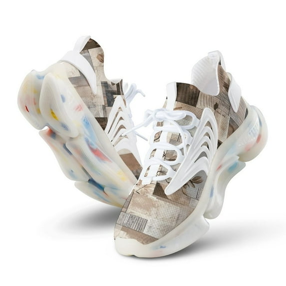 Abstract Floral Geometric Design Walking Shoes for Men Woman ...