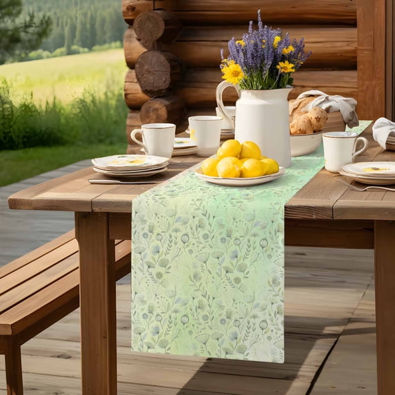 Abstract Floral Geometric Lines Flower Table Runner 13x48in Non-Slip ...