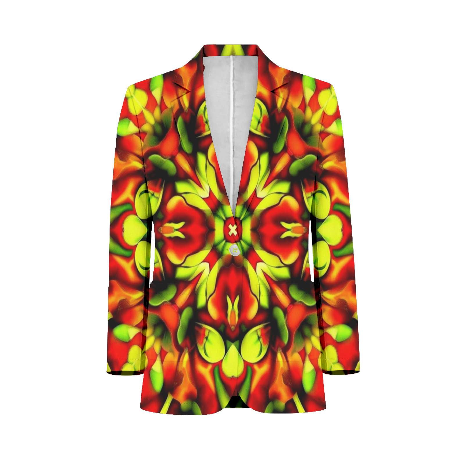 Abstract Floral Kaleidoscope Vibrant Colors Customized Men's Suits full ...