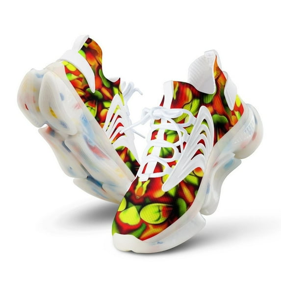 Abstract Floral Kaleidoscope Vibrant Colors Walking Shoes for Men Woman ...