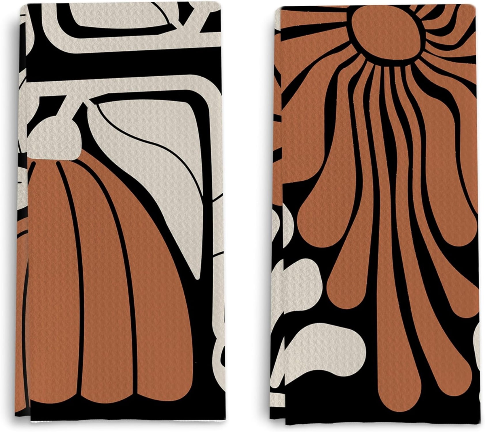 Abstract Boho Floral Kitchen Towels Set of 2, Retro Groovy Dish Towels ...