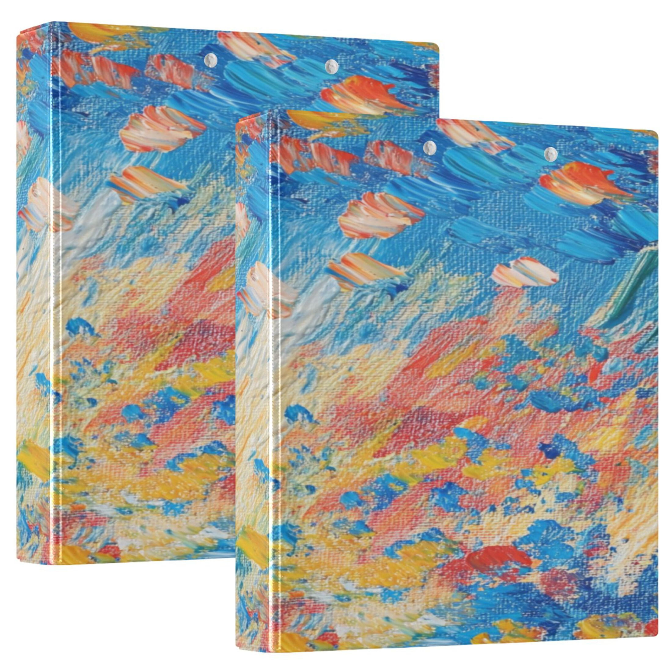 Abstract Floral Landscape 3 Ring Hardcover Binders 1.5in Round Rings ...