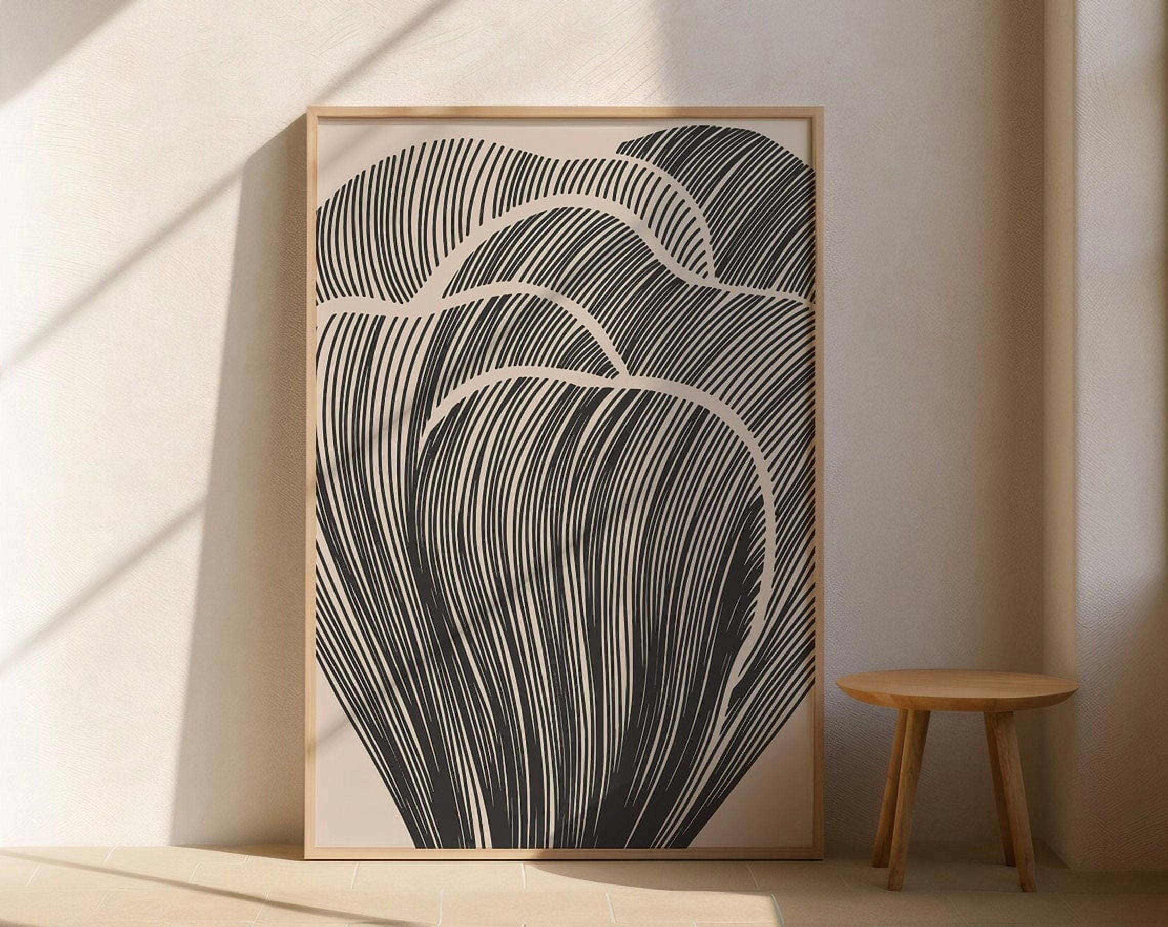 Abstract Floral Lines Print Wall Art Minimalist Botanical Digital Print ...