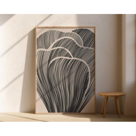 Abstract Floral Lines Print Wall Art Minimalist Botanical Digital Print ...