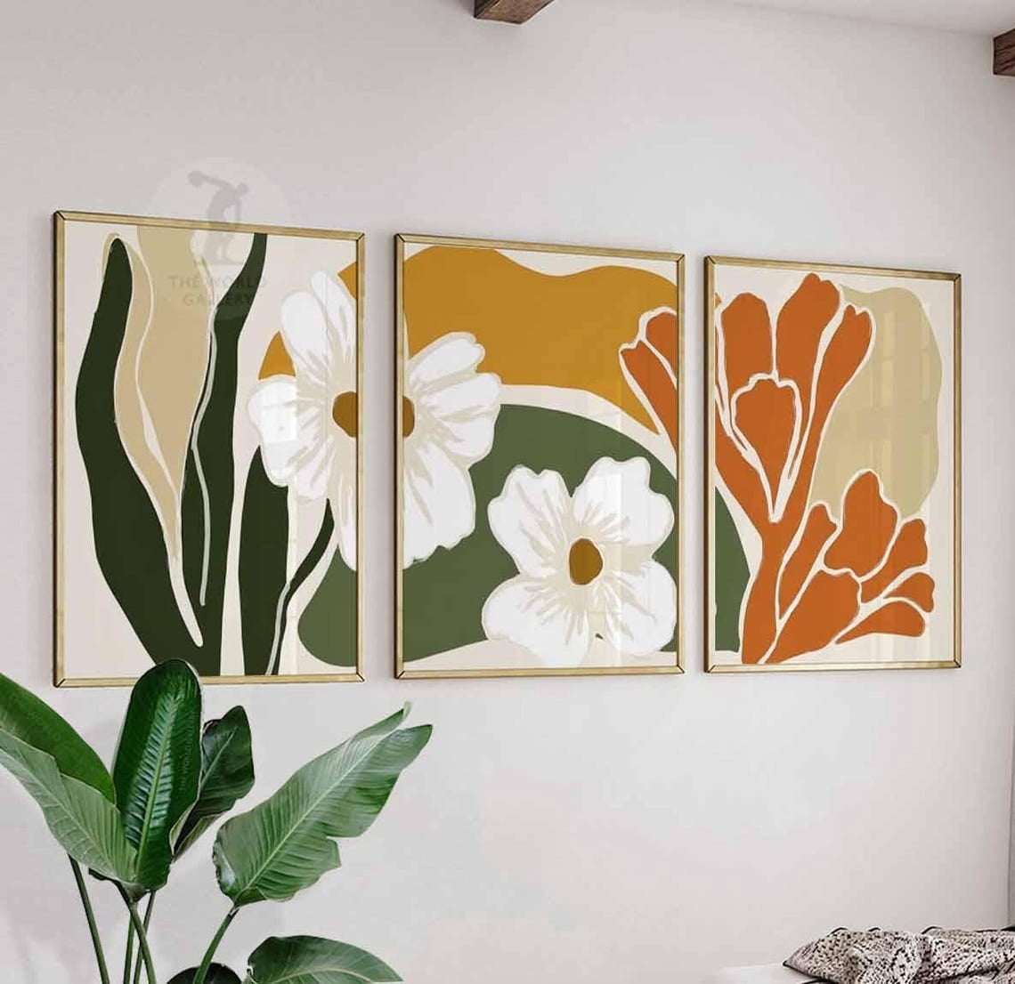 Abstract Floral Modern Botanical Art Set 3 Unframed Paper Print 16x24 ...