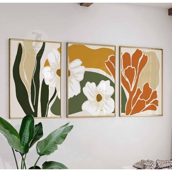 Abstract Floral Modern Botanical Art Set 3 Unframed Paper Print 16x24 ...