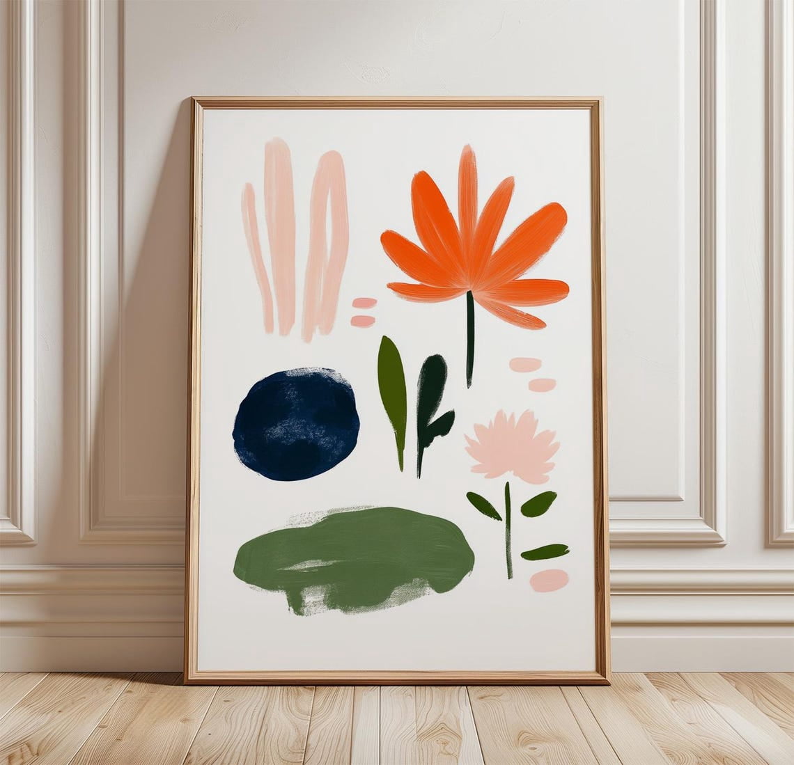 Abstract Floral Modern Botanical Minimal Colorful Flower Scandinavian ...