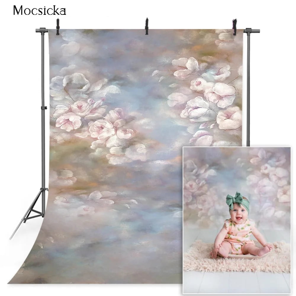 Abstract Floral Newborn Background For Photography Spring Flowers Baby ...