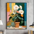 Abstract Floral Painting Wall Art Impasto Flower Pot Print Modern ...
