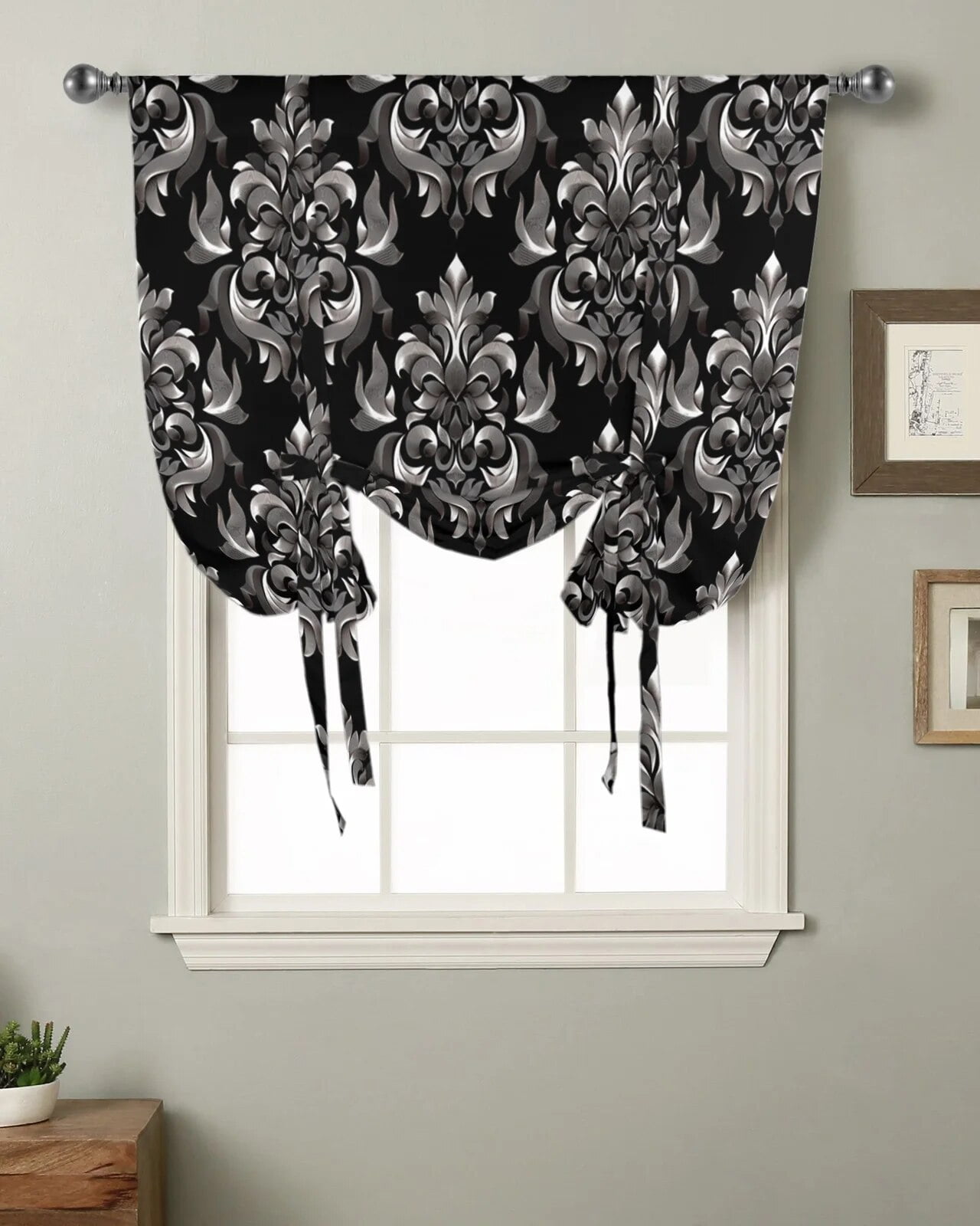 Abstract Floral Pattern In Classical Baroque Style Kitchen Short Window ...