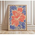 Abstract Floral Poster Bold Flower Wall Art Modern Botanical Print Blue ...