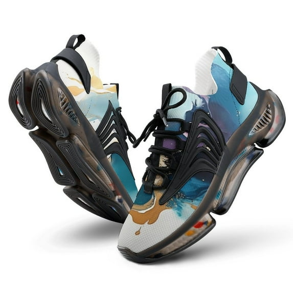 Abstract Floral Splash Art Walking Shoes for Men Woman Lightweight ...