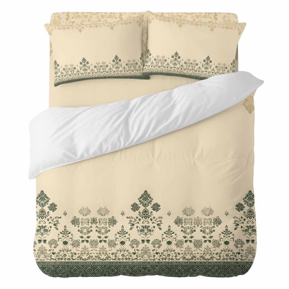 Abstract Floral Stem Bedding Duvet Cover Set Queen Size 4 Pieces ...