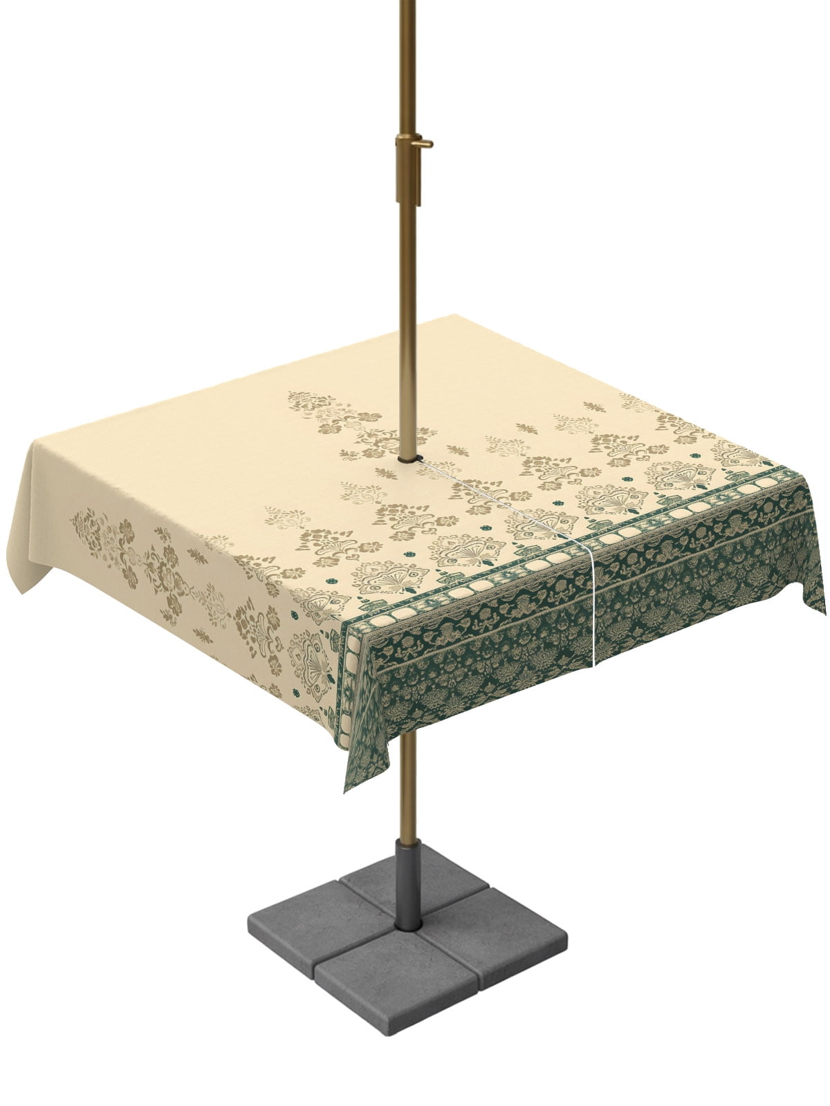 Abstract Floral Stem Square Outdoor Tablecloth with Umbrella Hole ...