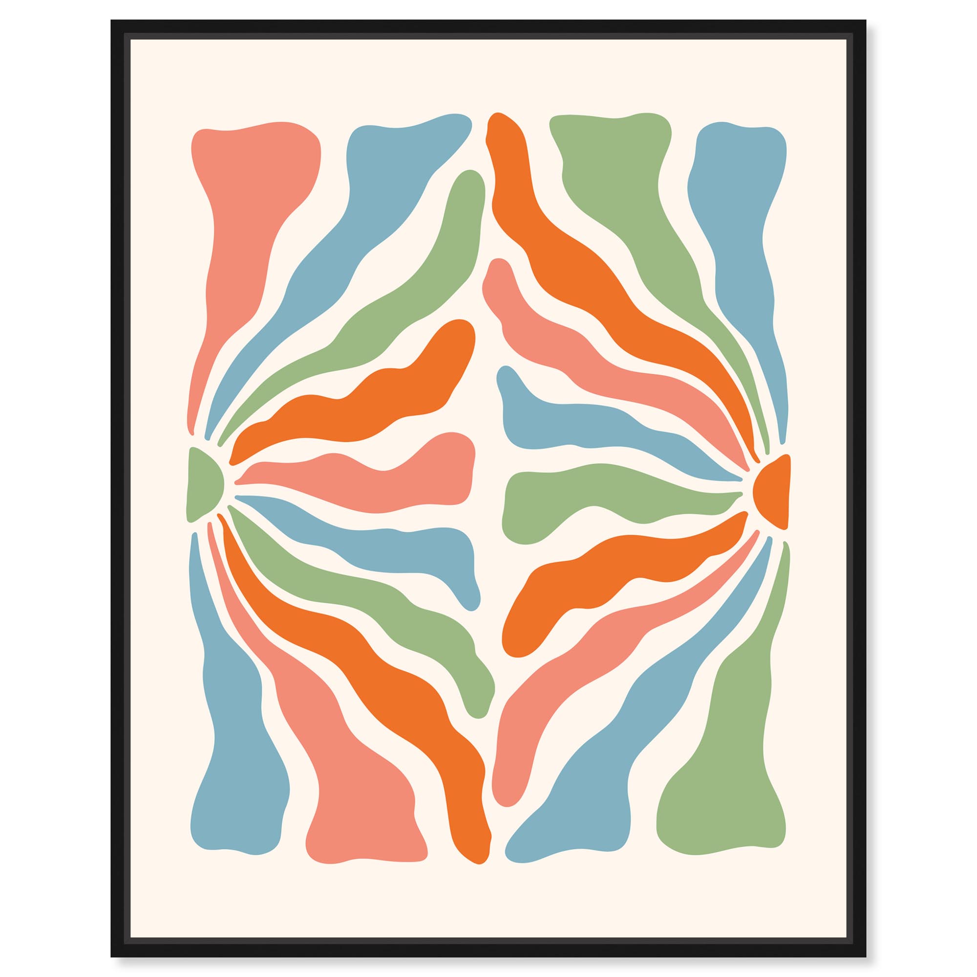Abstract Floral Streamers Canvas Trendy Retro Posters by Art Remedy ...