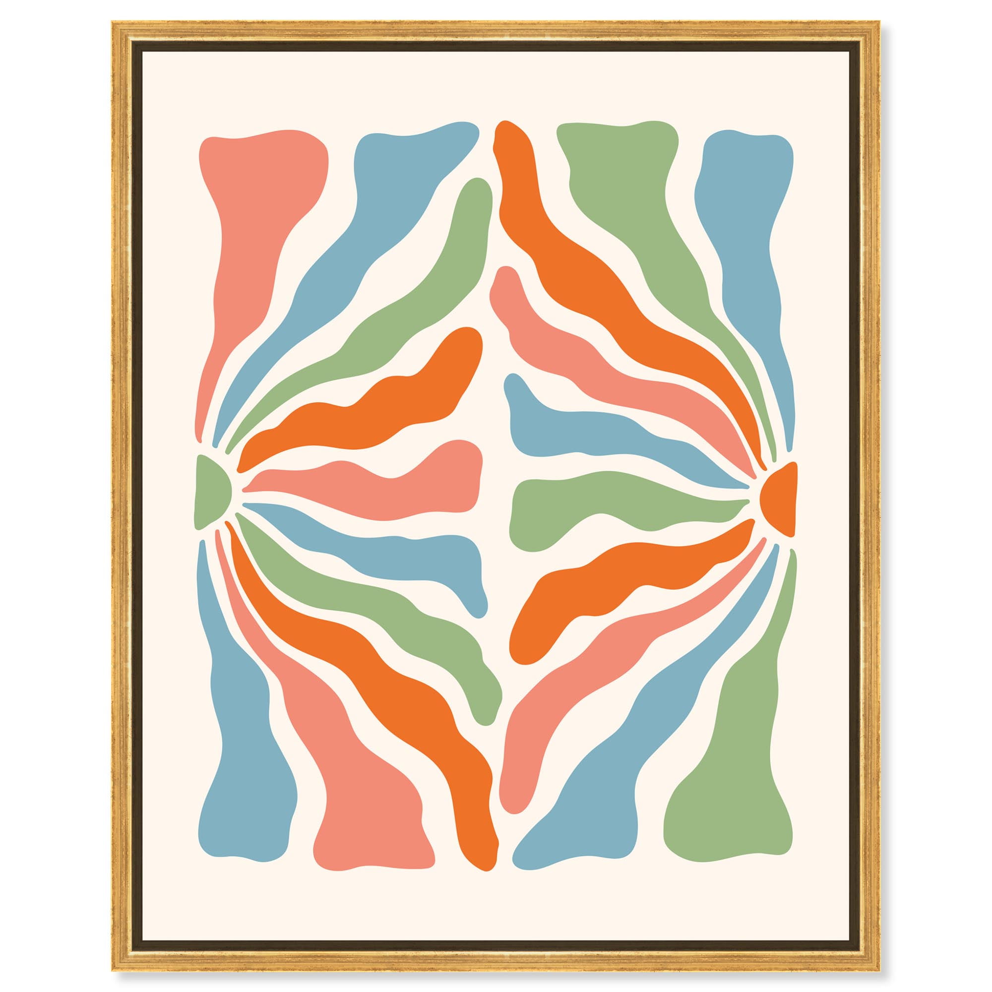 Abstract Floral Streamers Canvas Trendy Retro Posters by Art Remedy ...