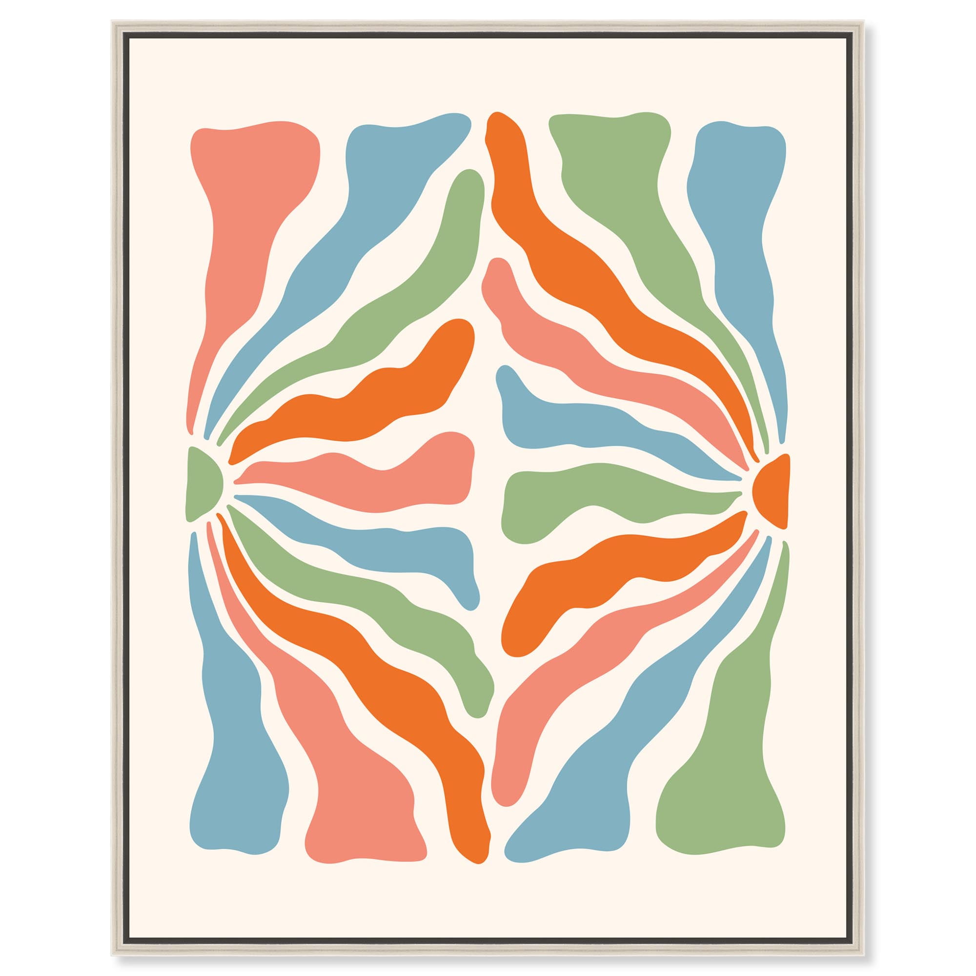 Abstract Floral Streamers Canvas Trendy Retro Posters by Art Remedy ...