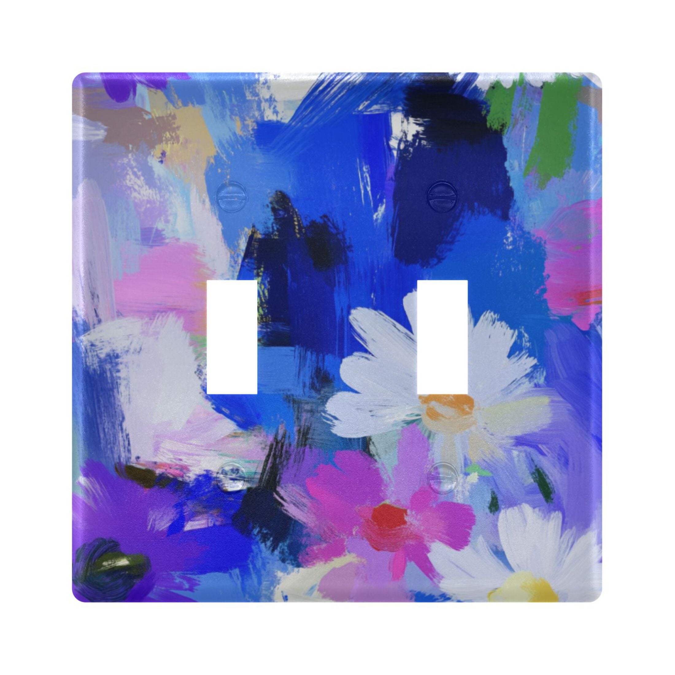 Abstract Floral Strokes Fireproof Switch Plate with Rounded Edges 3 ...