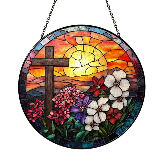 Abstract Floral Sunset Acrylic Window Hanging - Walmart.com