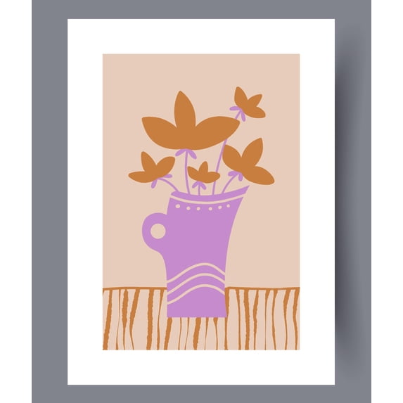 Abstract Floral Vase Poster Modern Minimalist Botanical Wall Art ...
