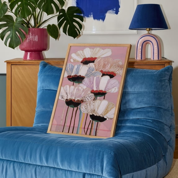 Abstract Floral Wall Art Blush Pink Botanical Print Boho Home Decor ...