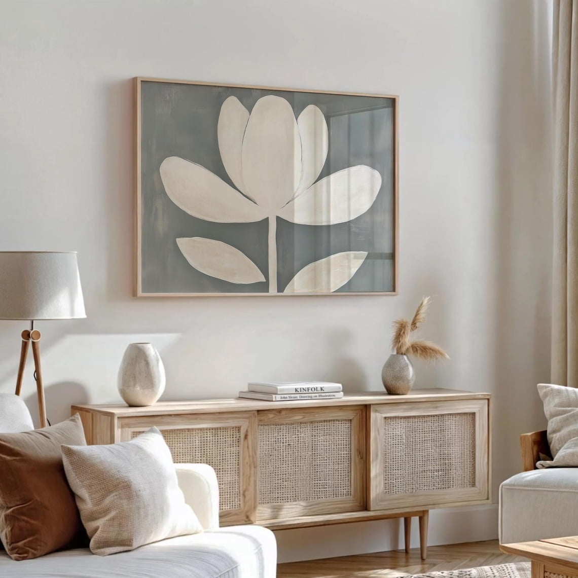 Abstract Floral Wall Art Minimalist Botanical Earthy Home Decor ...