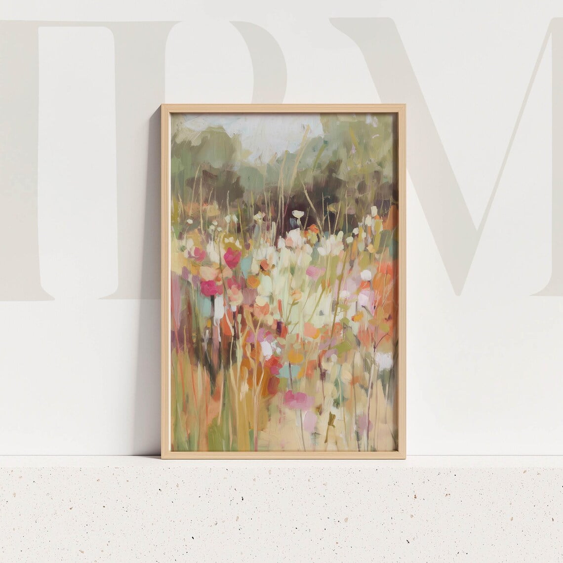 Abstract Floral Wall Art Pastel Botanical Colorful Garden Modern Home ...