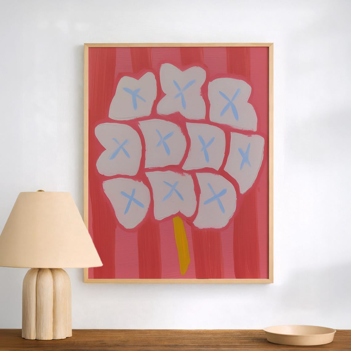 Abstract Floral Wall Art Pink Flower Modern Minimalist Botanical ...
