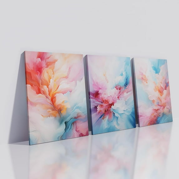 Abstract Floral Wall Art Vintage French Flower Canvas Posters Colorful Wildflower Paintings ...