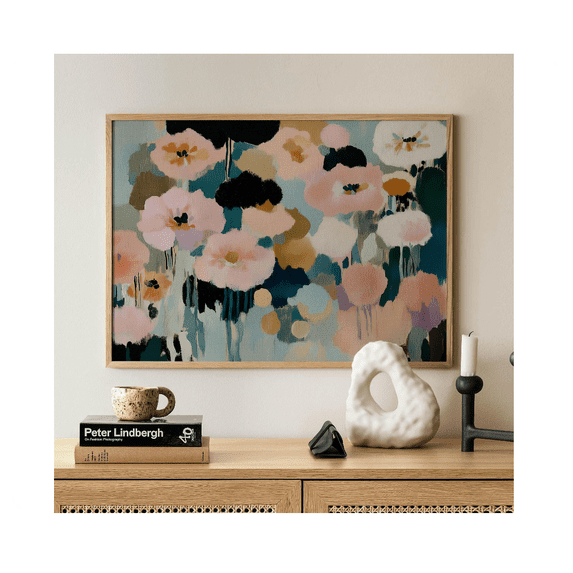 Abstract Floral Wall Poster Boho Living Room Decor Home Decor Office ...
