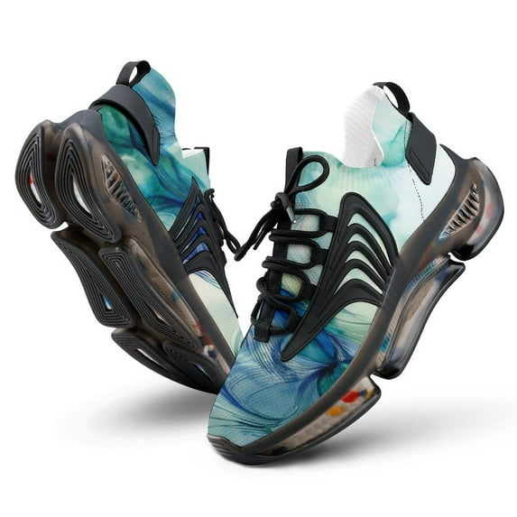 Abstract Floral Waves Art Print Walking Shoes for Men Woman Lightweight ...