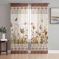 Abstract Floral Western Southwest Chiffon Sheer Curtains 72 Inches Long ...