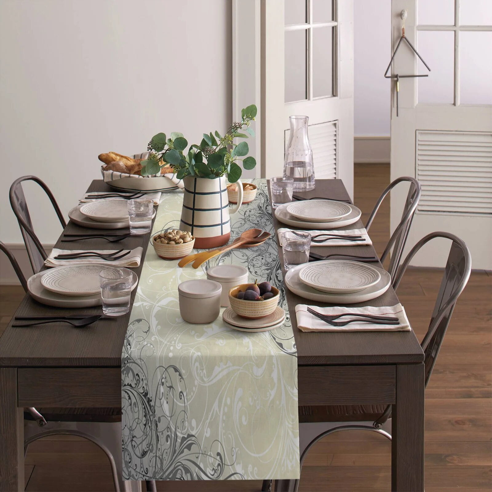 Abstract Flower Background Luxury Table Runner for Wedding Birthday ...