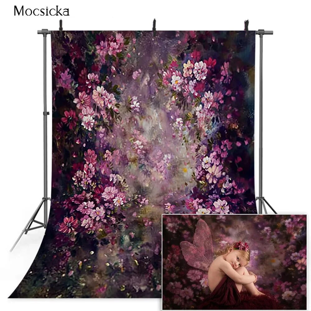 Abstract Flower Background Photography Baby Shower Girls Newborn Spring ...