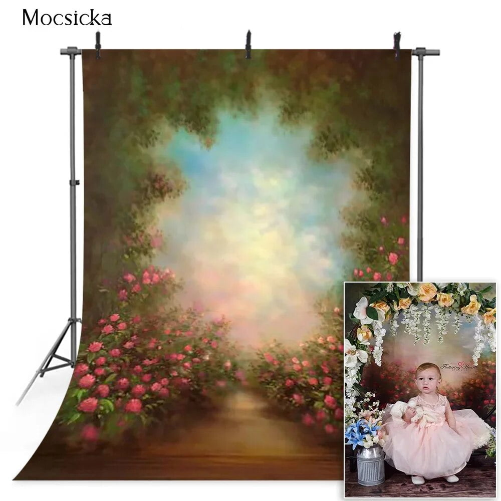 Abstract Flower Background Photography Baby Shower Girls Newborn Spring ...