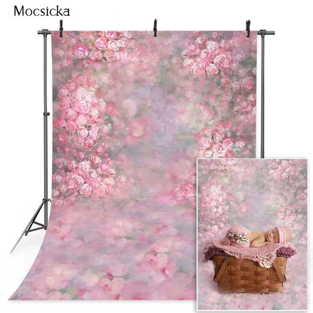 Abstract Flower Background Photography Baby Shower Girls Newborn Spring ...