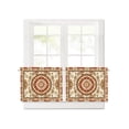 Abstract Flower Bohemian Pattern Short Blackout Curtains 24 Inch Long ...