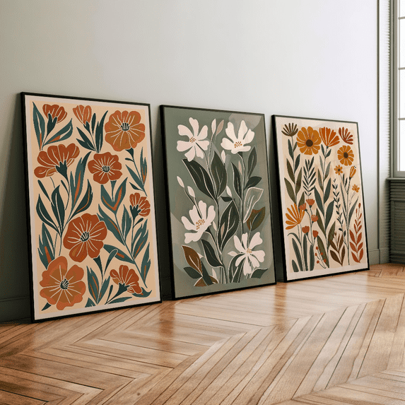 Abstract Flower Botanical Nature Boho Poster Prints , Poster Only ...
