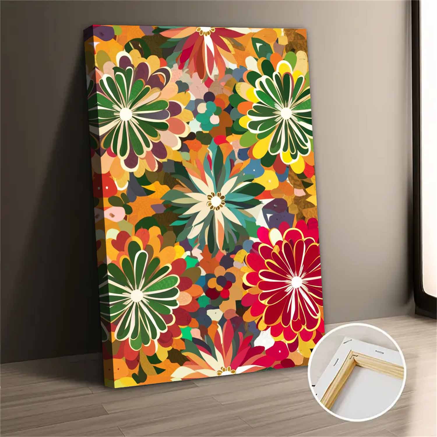 Abstract Flower Canvas Wall Art Print For Bedroom Living Room ...