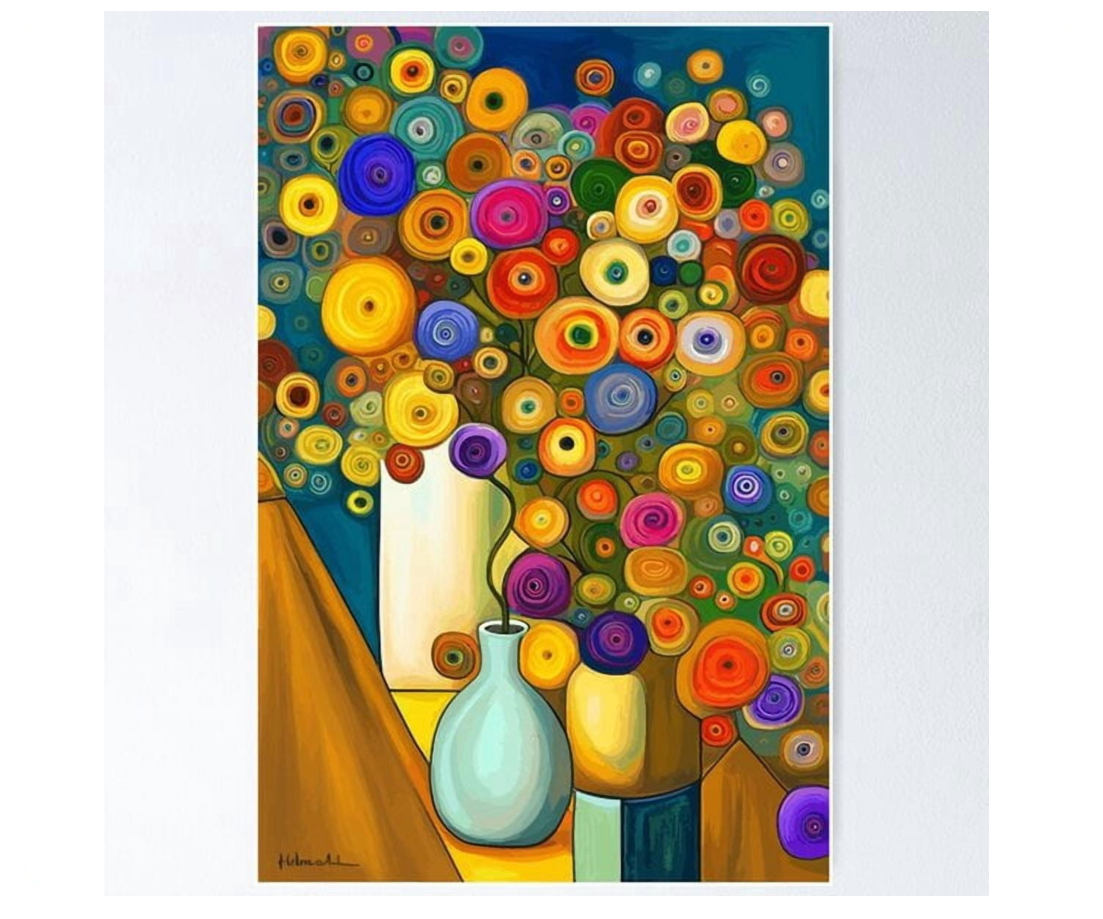 Abstract Flower Extravaganza Poster Home Decor Office Wall Art ...