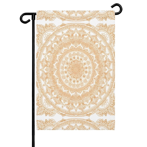 Abstract Flower Garden Flag 12x18 Inch Boho Orange Floral Bohemian ...