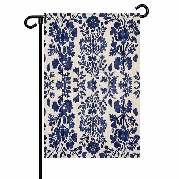Abstract Flower Garden Flag 12x18 Inch Spring Abstract Blue Floral ...