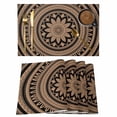 Abstract Flower Geometric Cotton Linen Placemats Set of 8, Gold Black ...