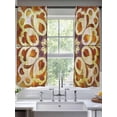 Abstract Flower Gold Chiffon Sheer Curtains 72 Inches Long Retro Ethnic ...